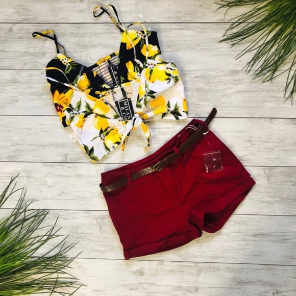 Tops | Lemon Print White Top | Poshmark